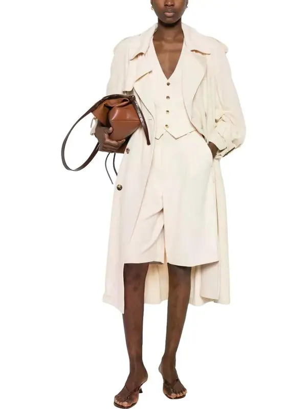 Wardrobe.NYC Pleated Tailored Shorts - Neutrals