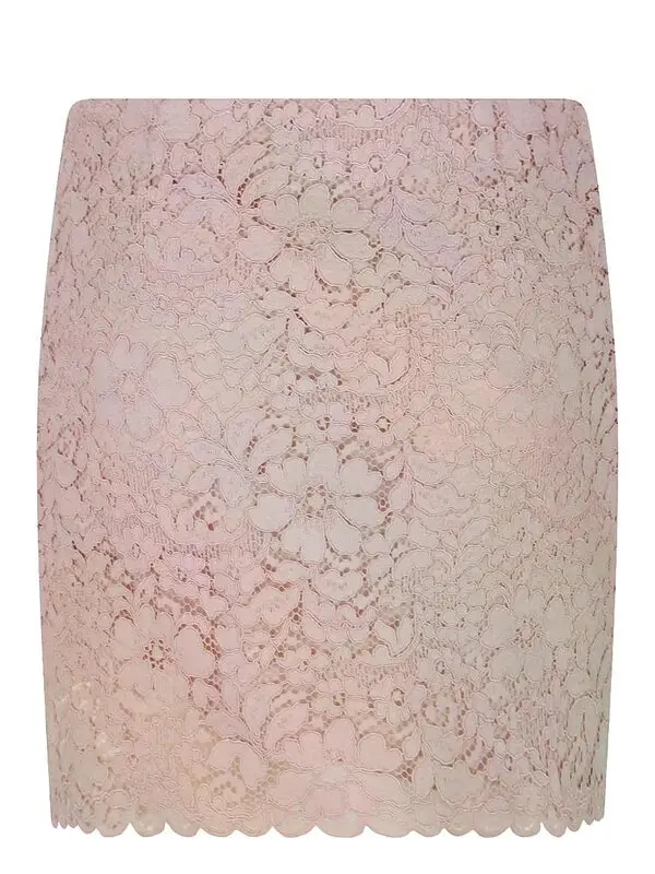 GIANLUCA CAPANNOLO Floral-lace Skirt - Pink