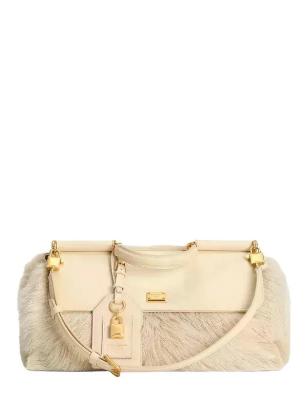 Dolce & Gabbana My Sicily Medium Fur-panel Tote Bag - Neutrals