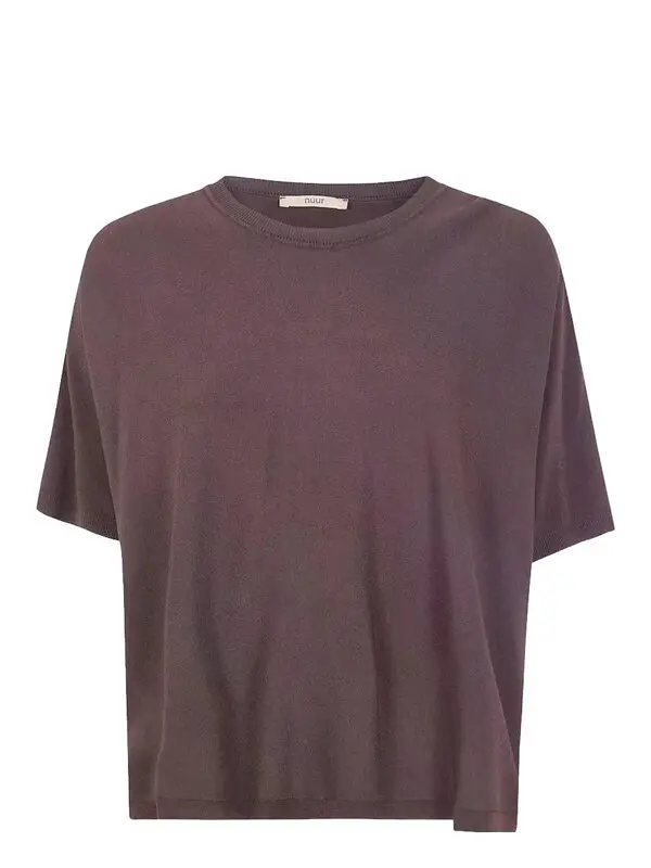 NUUR Boxy-fit T-shirt With Crew Neck And Short Sleeves - Brown
