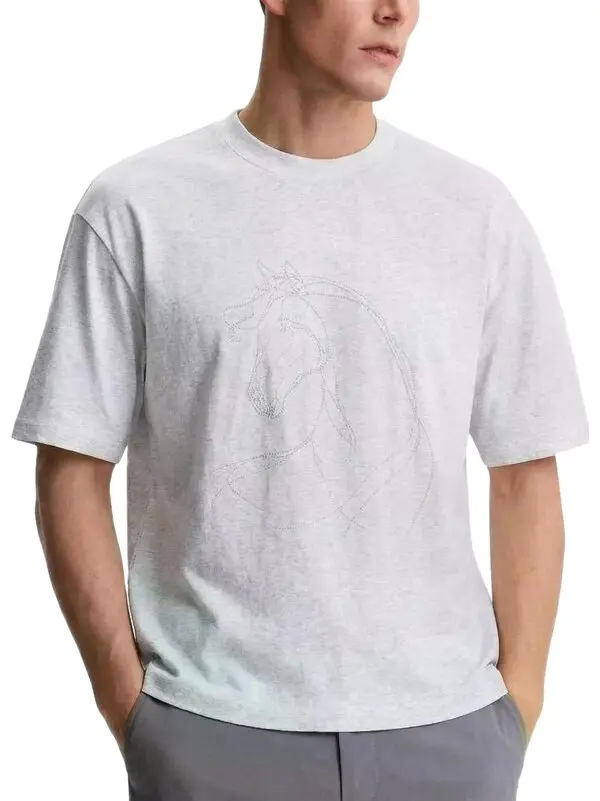 Shanghai Tang Horse Graphic T-shirt - Grey