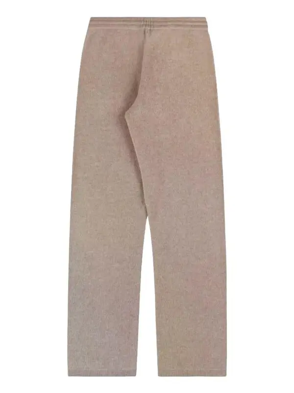 SPORTY & RICH Embroidered Logo Knitted Trousers - Neutrals
