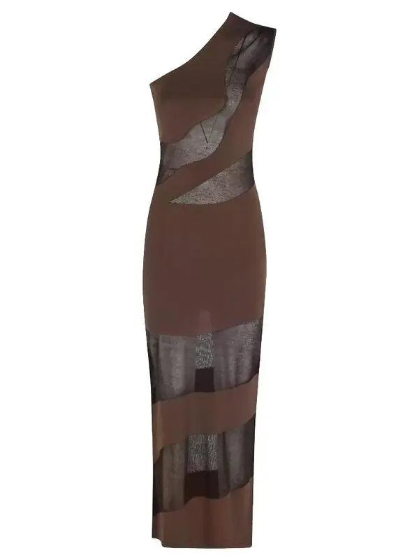 Federica Tosi One-shoulder Panelled Dress - Brown