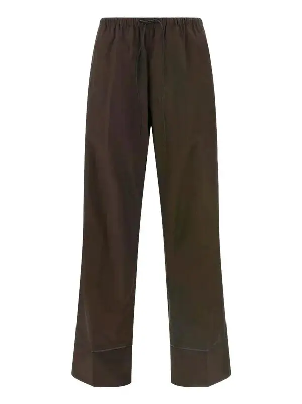 YVES SALOMON Perforated Leather Insert Pants - Brown