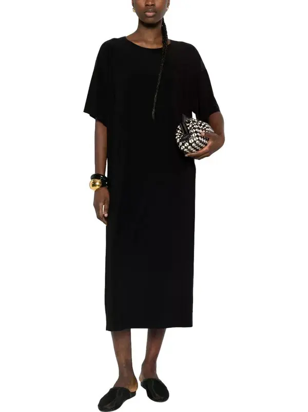 Norma Kamali Short Sleeve Midi Dress - Black