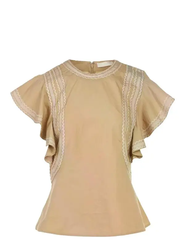 Ulla Johnson Ruffled Cotton Top - Neutrals