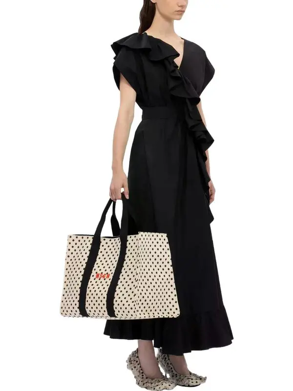 MSGM Logo-print Tote Bag - Neutrals