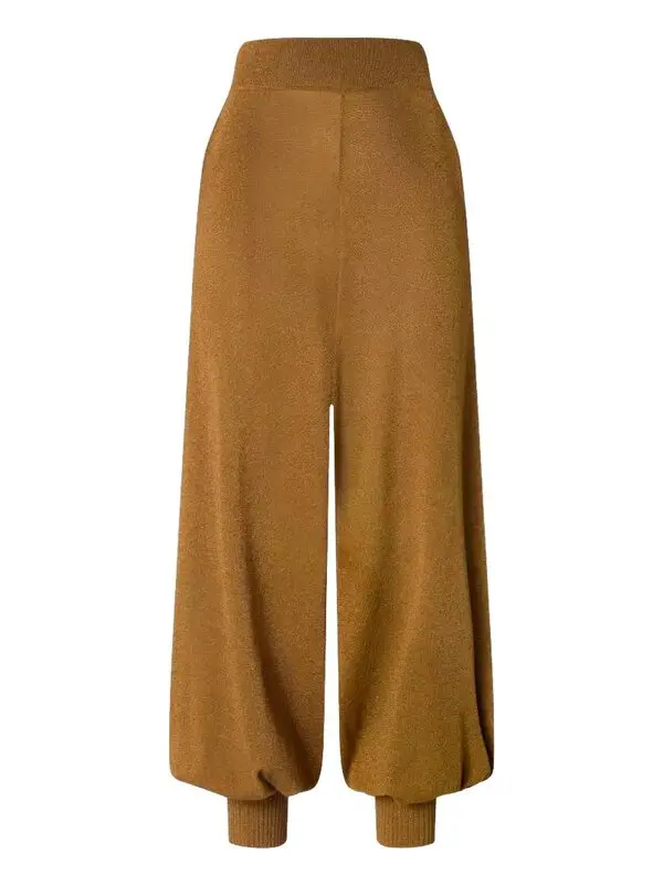 Pinko Bronze Ribbed Cuffed Trousers - Brown