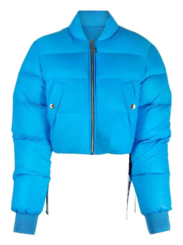 Khrisjoy Cropped Padded Bomber Jacket - Blue