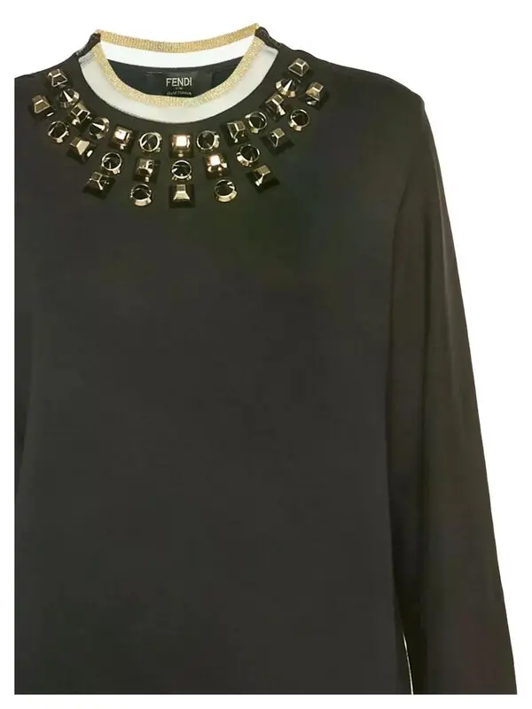 Fendi Embellished Crepe Mini Dress - Blue