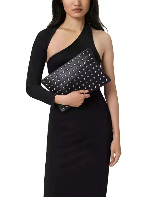 ALLSAINTS Bettina Studded Zip Clutch Bag - Black