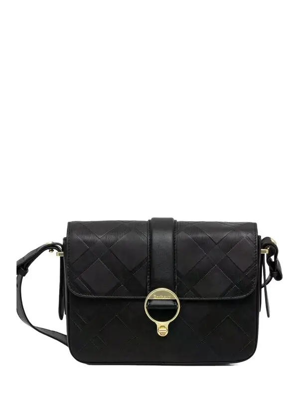 Barbour Rosa Deboss Quilted Buckle Cross Body Bag - Black
