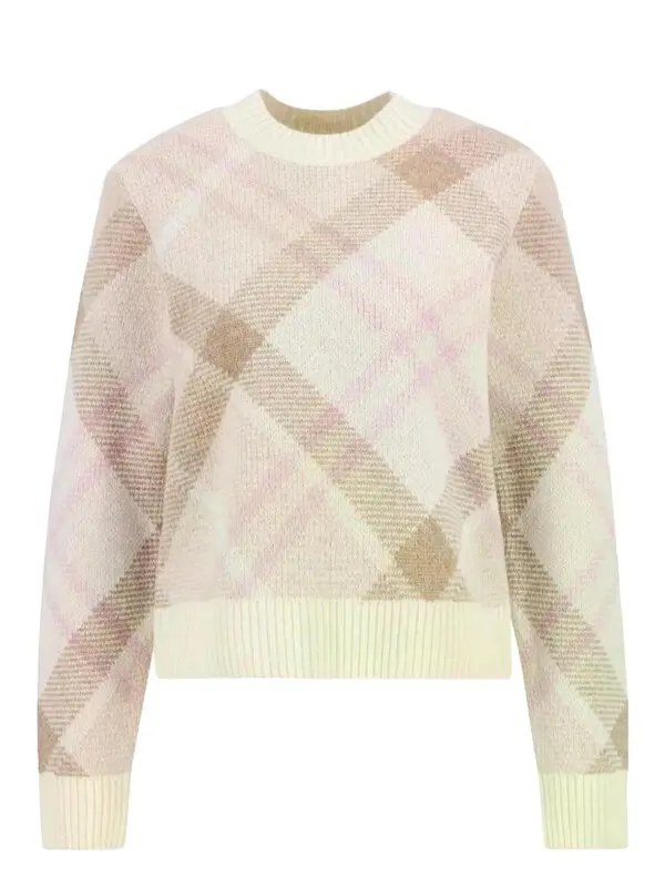 Barbour Sara Argyle Crew Neck Sweater - Neutrals