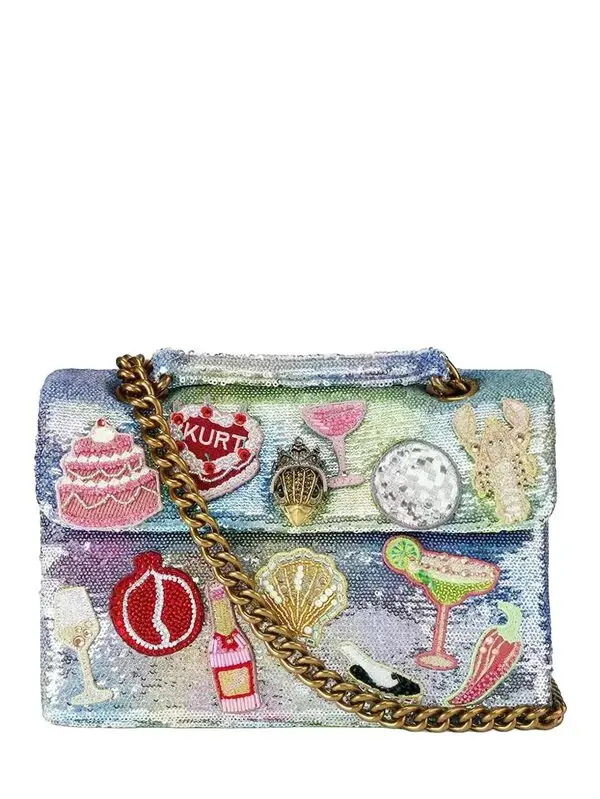 Kurt Geiger Sequin Embellishment Shoulder Bag - Silver