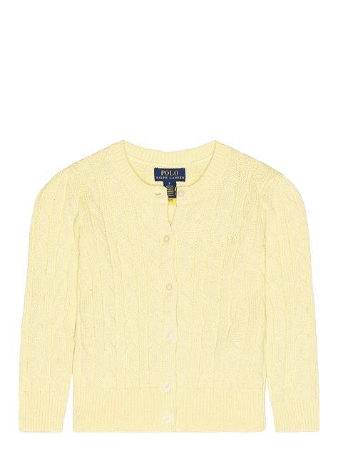 Polo Ralph Lauren Long Sleeve Cotton Cable Knit Cardigan - Yellow