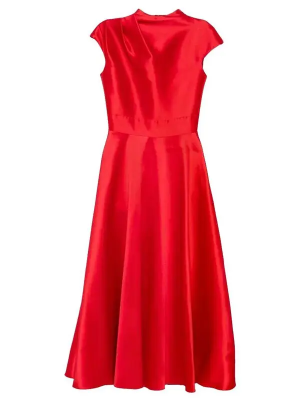 ISABEL SANCHIS Cap Sleeves Midi Dress - Red