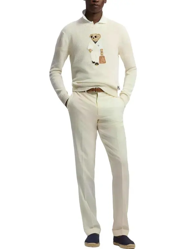 Ralph Lauren Purple Label Bear Detail Knitted Sweater - Neutrals