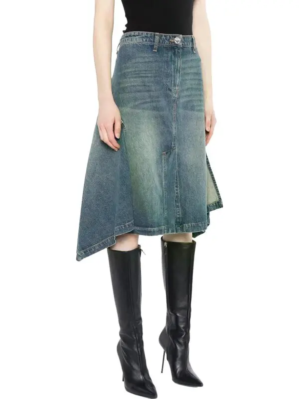 Brandon Maxwell The Frankie Denim Skirt - Blue