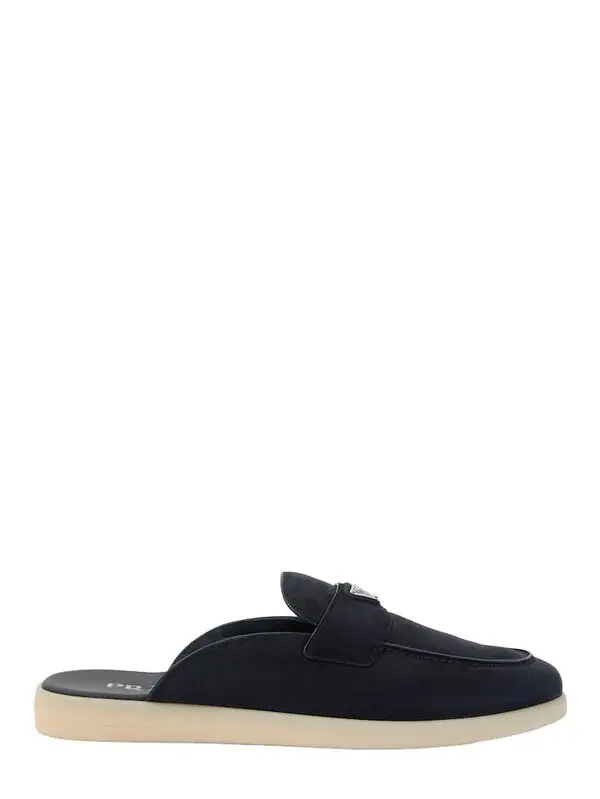 Prada Suede Mules - Blue