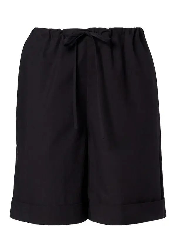THE ROW Emiliano Cotton Shorts - Black