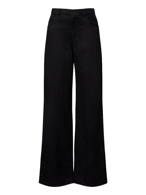 THE ROW Eglitta Linen Wide-leg Jeans - Black
