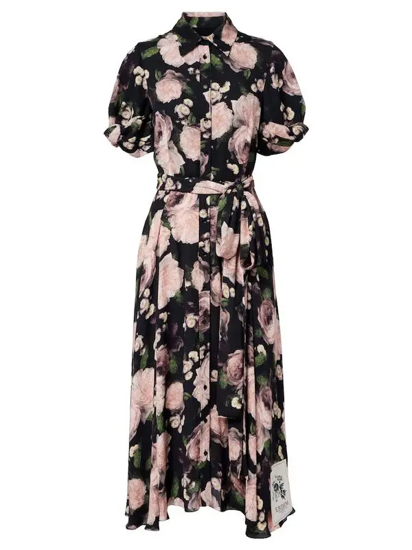 Erdem Floral Belted Shirt Dress - Multicoloured