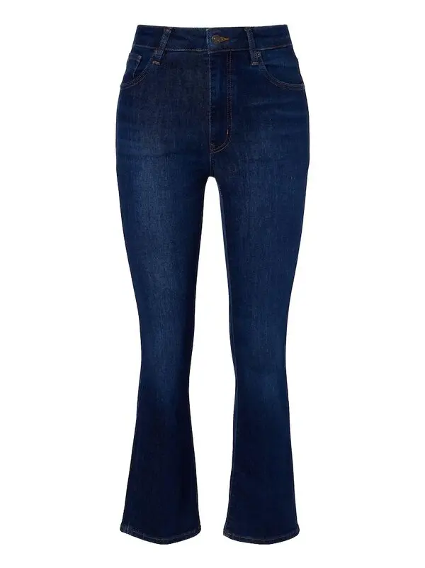 FRAME Reboot Cropped Bootcut Jeans In Outfox - Blue