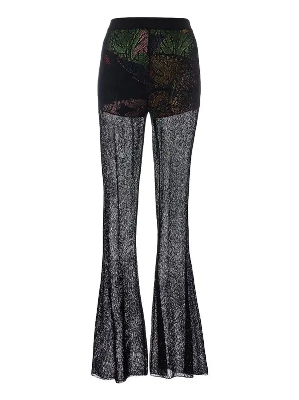 Etro Cotton Lace Flared Trousers - Multicoloured