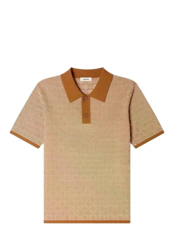 Sandro Square Cross Polo Shirt - Neutrals