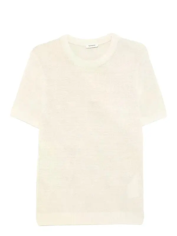 Sandro Fine Knit T-shirt - Neutrals
