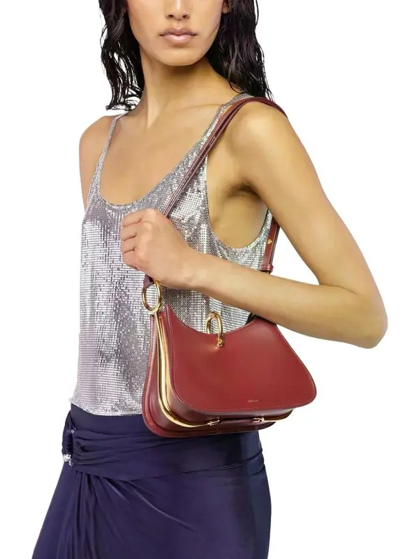 Rabanne Small Ring Shoulder Bag - Red