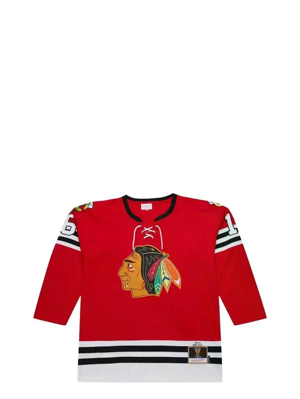 Mitchell & Ness 1960 Chicago Blackhawks Dark Hockey Jersey T-shirt - Red