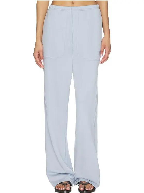 Lunya Silksweats Lightweight Reversible Straight Leg Pant - Blue