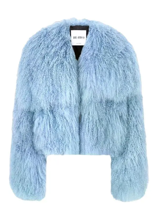 Attico Textured Bomber Jacket - Blue