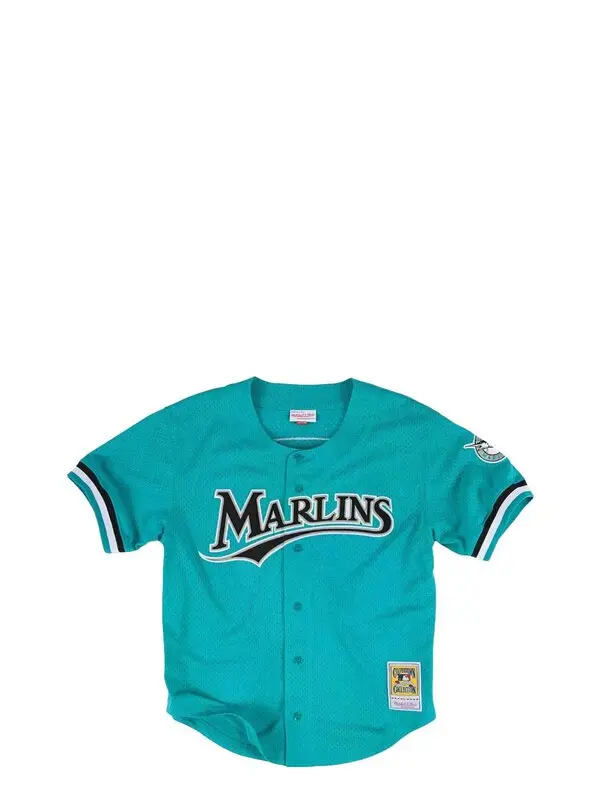 Mitchell & Ness Andre Dawson Miami Marlins Buttoned T-shirt By - Blue