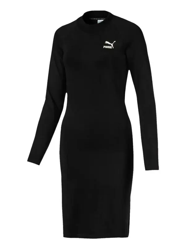 PUMA Long-sleeve Cutout Midi Dress - Black