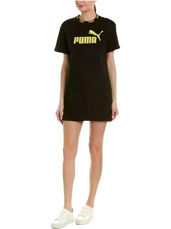PUMA Logo Crew-neck Mini Dress - Black