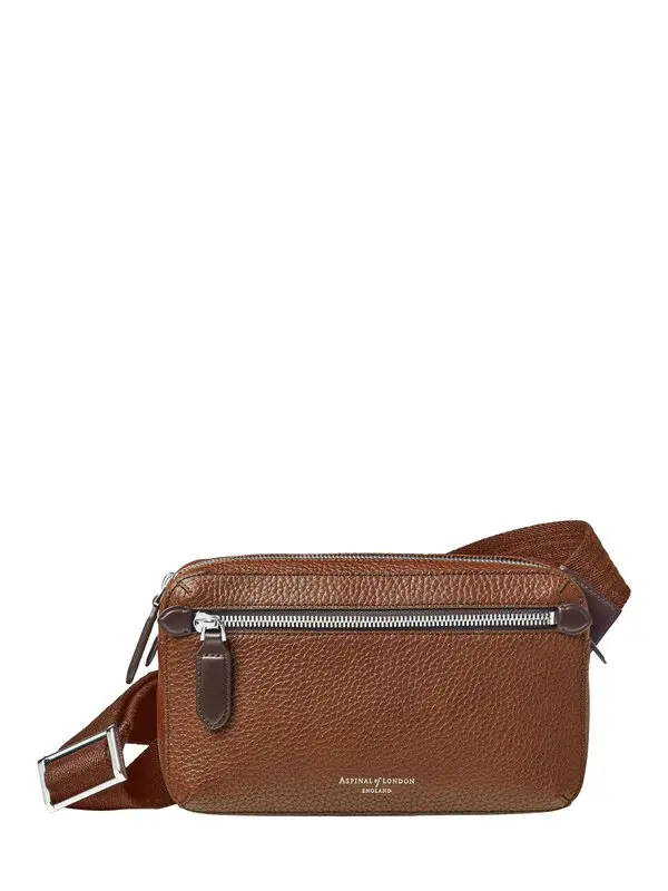 ASPINAL OF LONDON Leather Reporter Compact Belt Bag - Brown
