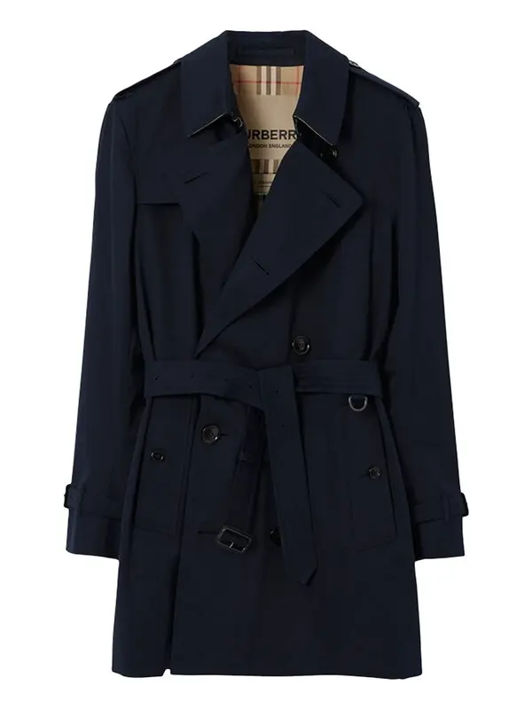 Burberry Short Kensington Heritage Trench Coat - Blue