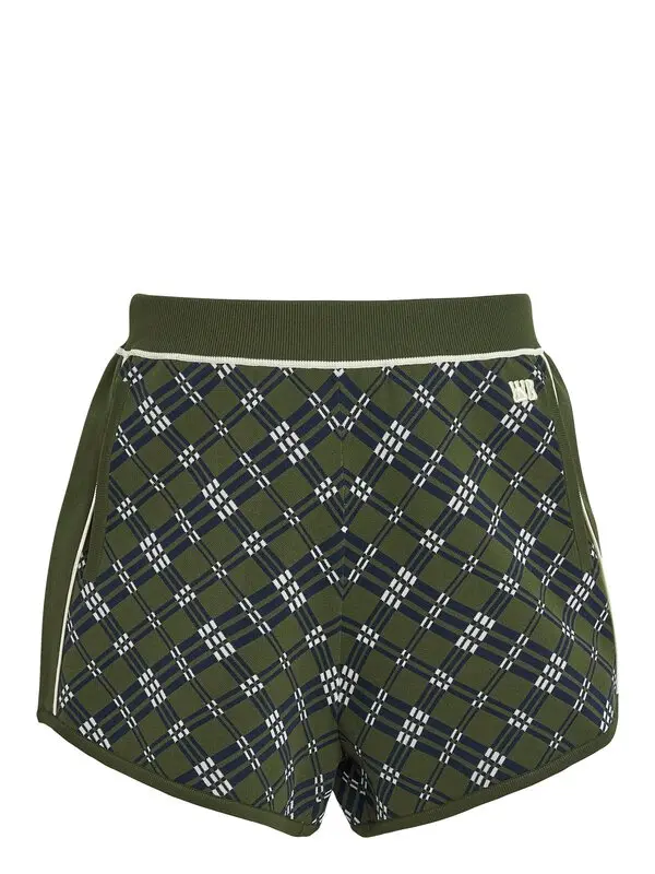 WALES BONNER Power Check Knit Shorts - Green