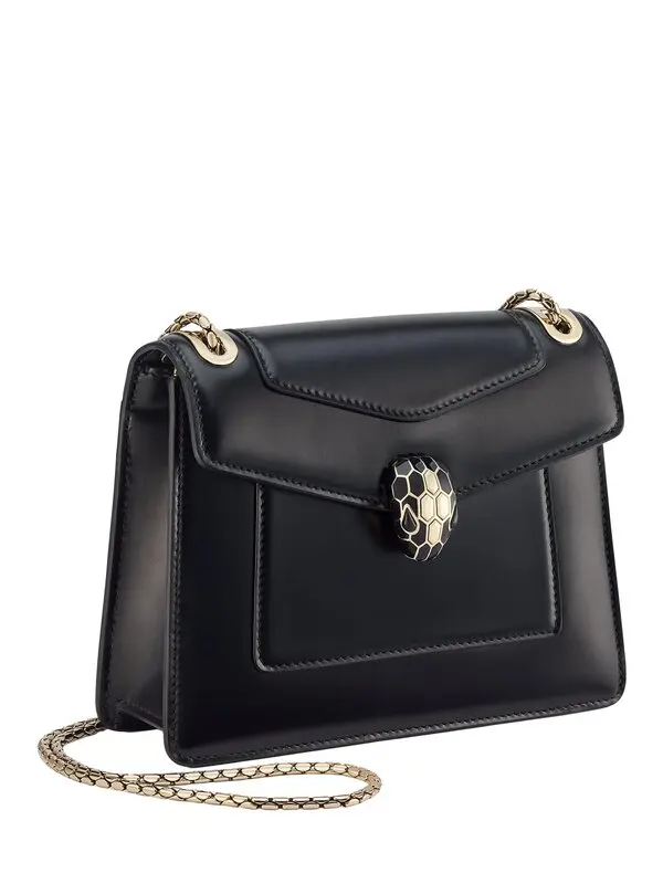 BVLGARI Leather Serpenti Forever Cross-body Bag - Black