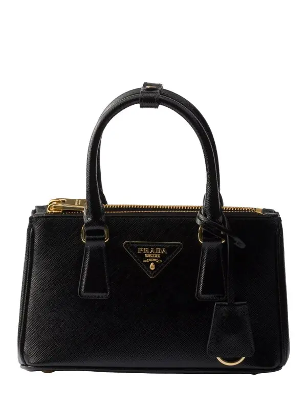 Prada Mini Saffiano Leather Galleria Top-handle Bag - Black