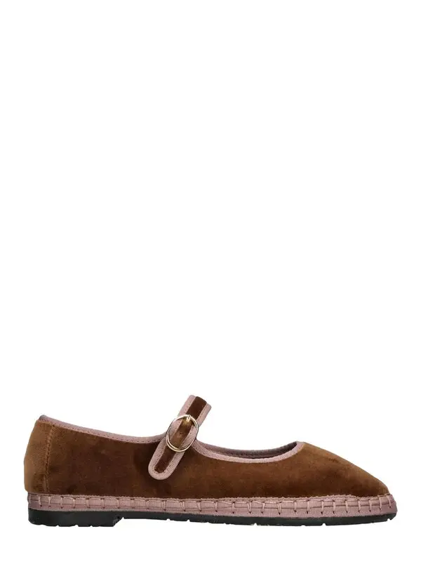 FLABELUS Velvet Balthasar Mary Janes - Brown
