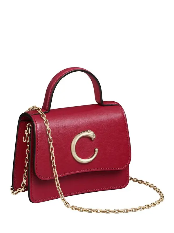 Cartier Micro Leather Panthère De Top-handle Bag - Red