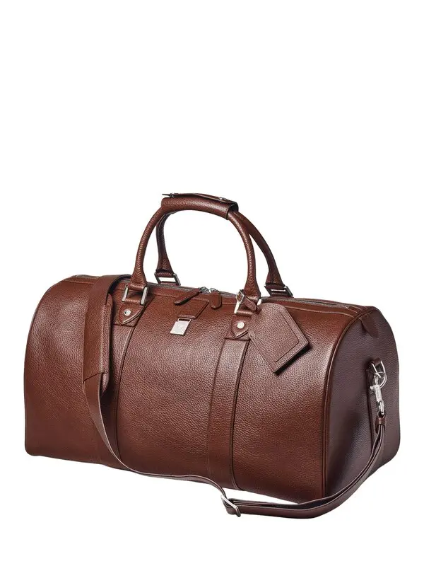 ASPINAL OF LONDON Grained Leather Boston Holdall - Brown