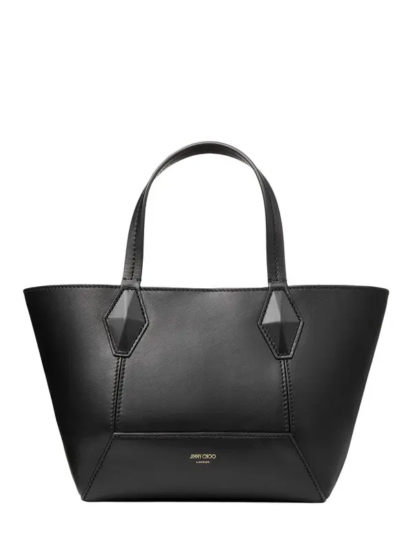 JIMMY CHOO Diamond Small Leather Tote Bag - Black