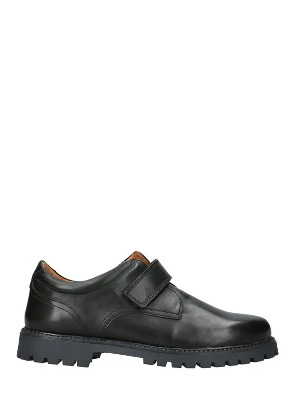 PAPOUELLI Harry Leather School Shoes - Black