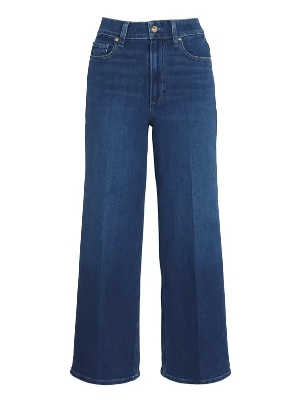 Paige Anessa Wide-leg Jeans In Dark Wash - Blue
