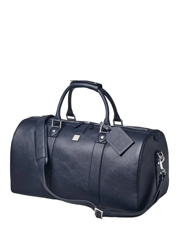 ASPINAL OF LONDON Leather Boston Holdall - Blue