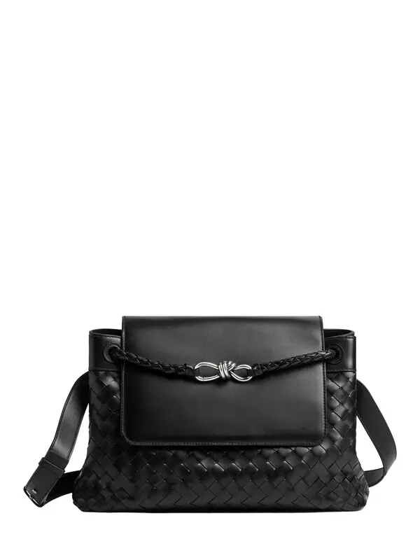 Bottega Veneta Medium Andiamo Messenger Bag - Grey